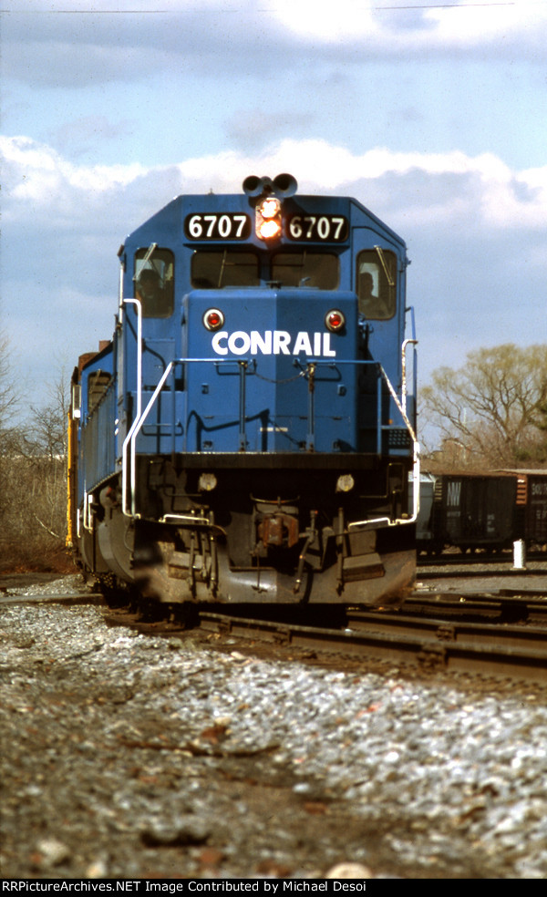 CR SD-50 #6707 leads a westbound at CP Burn